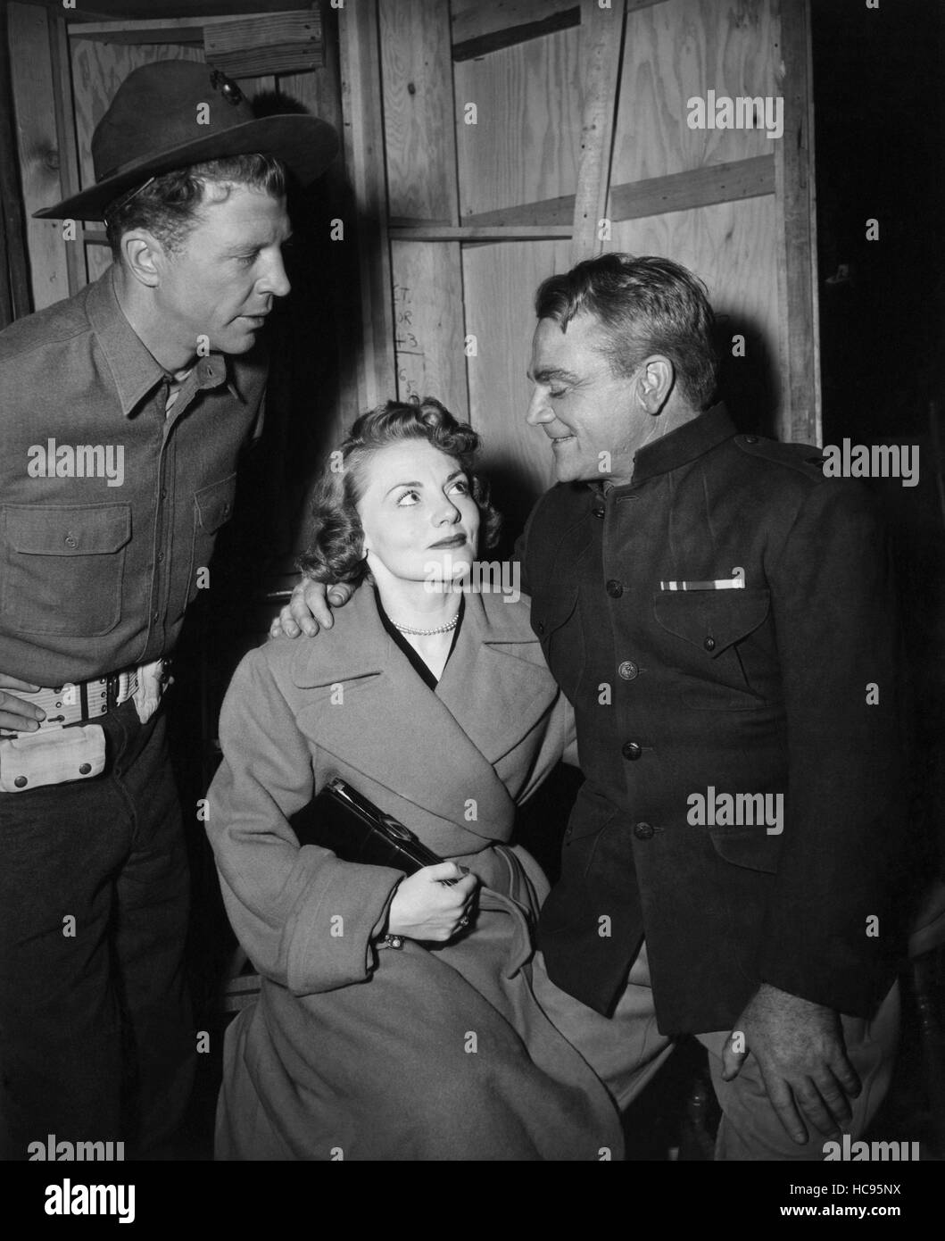 WHAT PRICE GLORY, Jeanne Cagney (center) visits her brother James ...