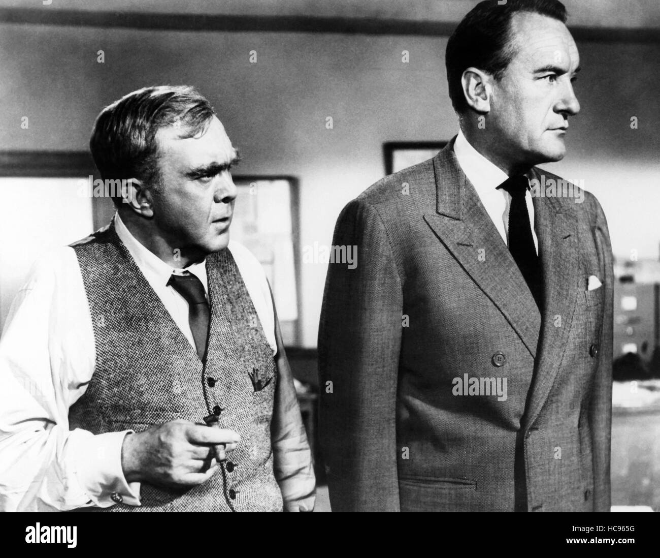 WHILE THE CITY SLEEPS, from left, Thomas Mitchell, George Sanders, 1956 ...