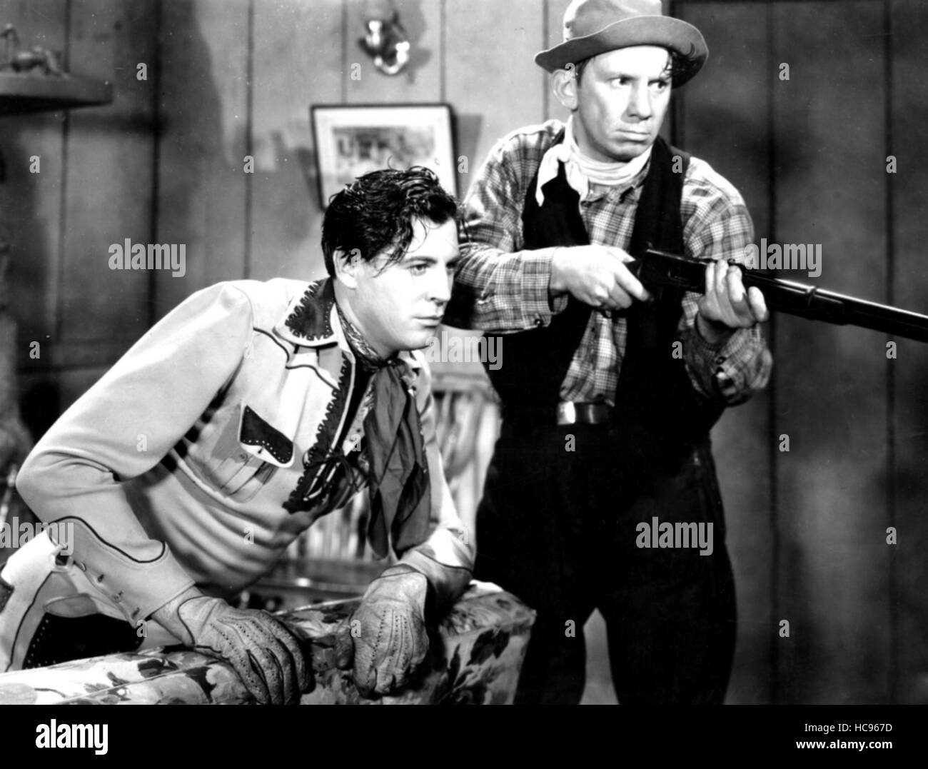 WHERE THE WEST BEGINS, Jack Randall, Fuzzy Knight, 1938 Stock Photo - Alamy
