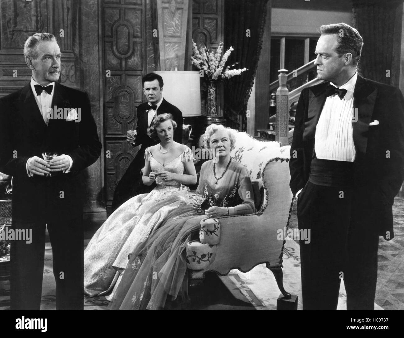 WOMAN'S WORLD, from left, Clifton Webb, Cornel Wilde, June Allyson ...