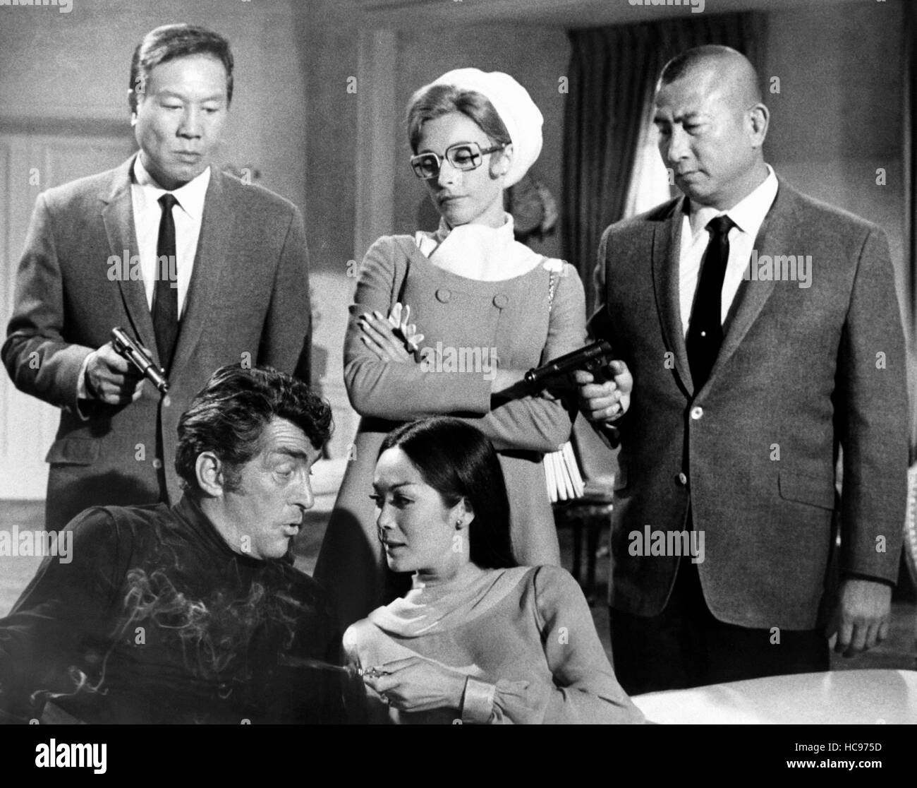 THE WRECKING CREW, from left, front, Dean Martin, Nancy Kwan, back ...