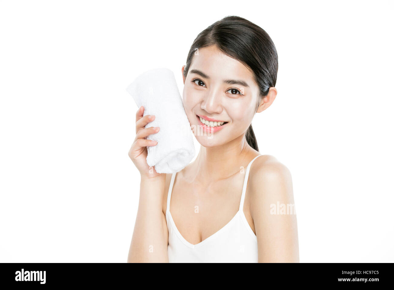 Young women bath towel portrait hi-res stock photography and images - Alamy