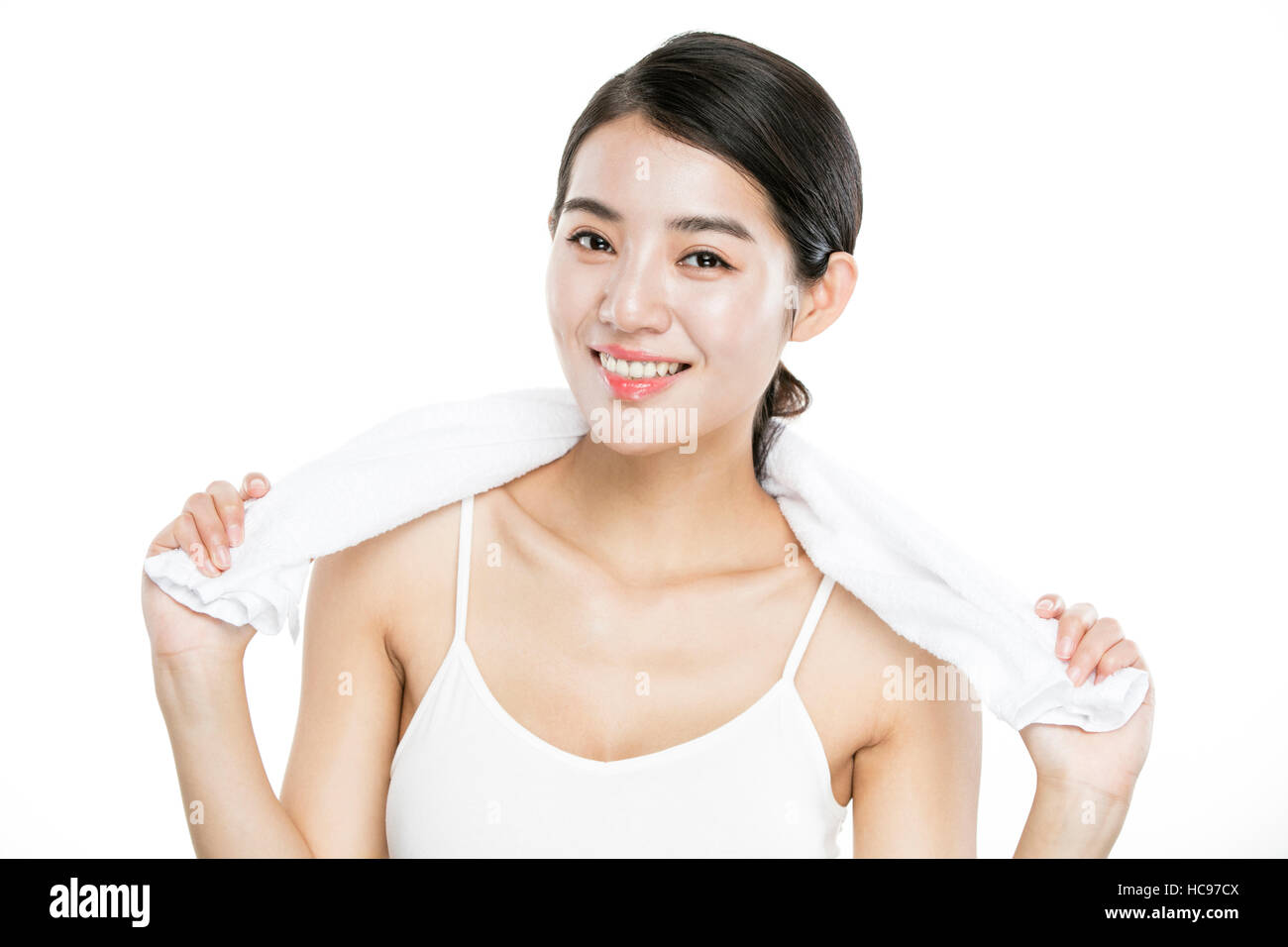 Young adult woman using Cut Out Stock Images & Pictures - Alamy