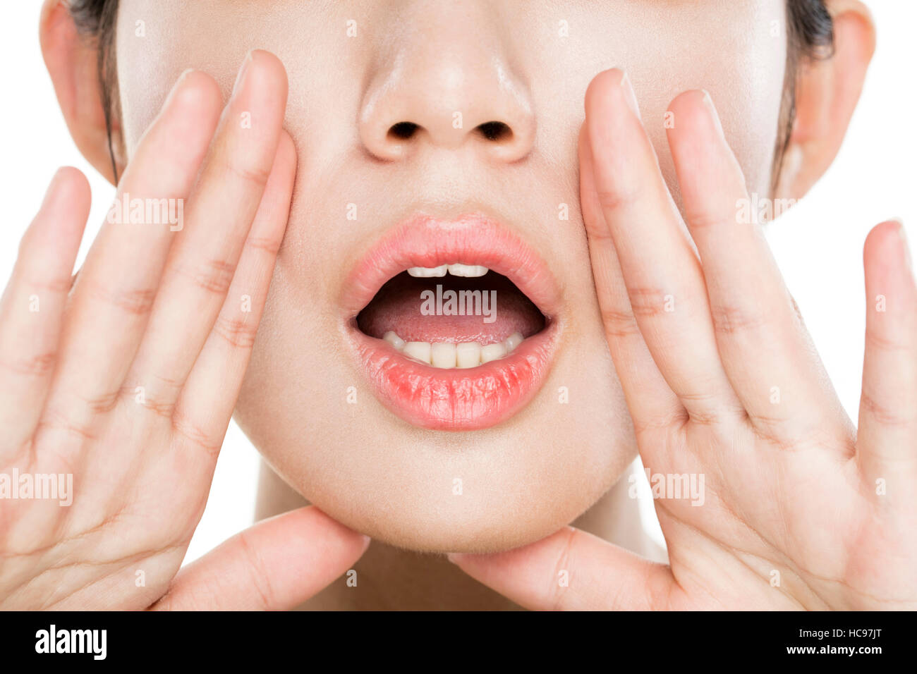 Close up woman shouting hi-res stock photography and images - Alamy