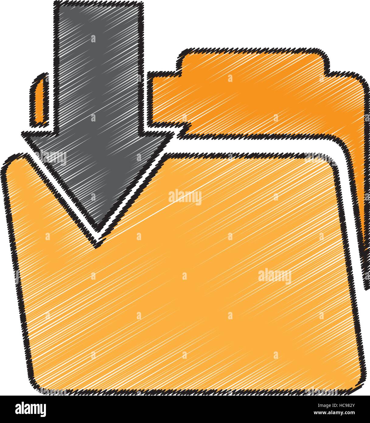 folder with arrow download vector illustration design Stock Vector ...