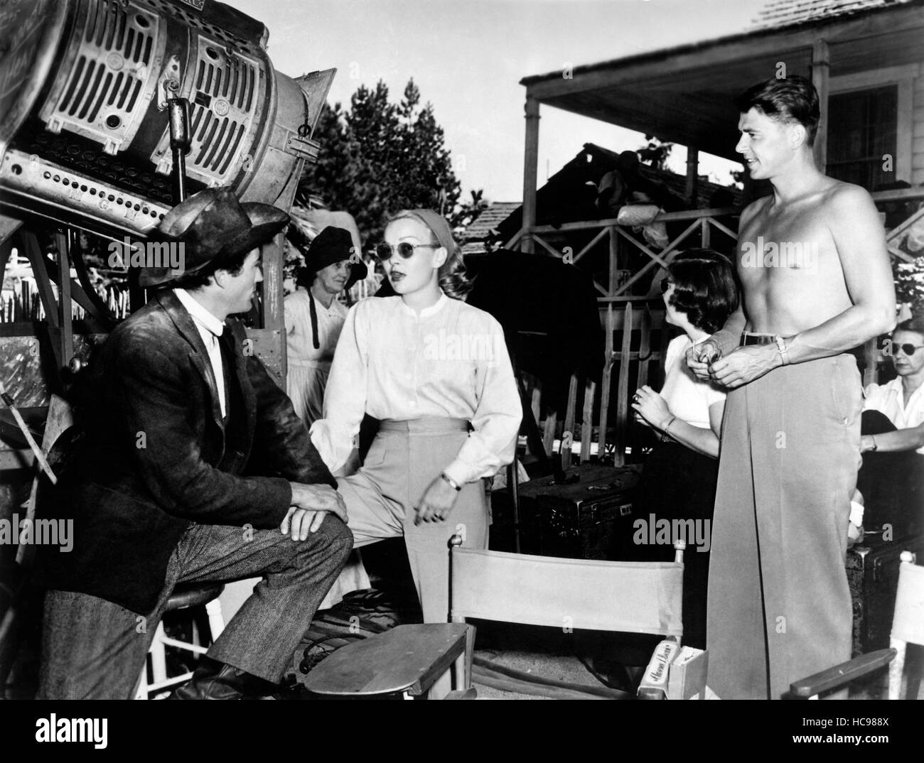 THE YEARLING, Gregory Peck, Jane Wyman, visited on set by Wyman's ...