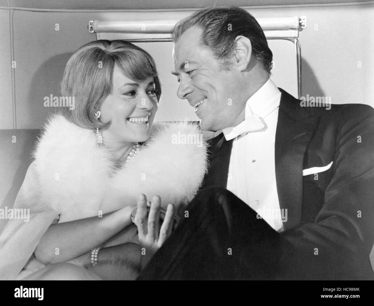 THE YELLOW ROLLS-ROYCE, from left: Jeanne Moreau, Rex Harrison, 1964 ...