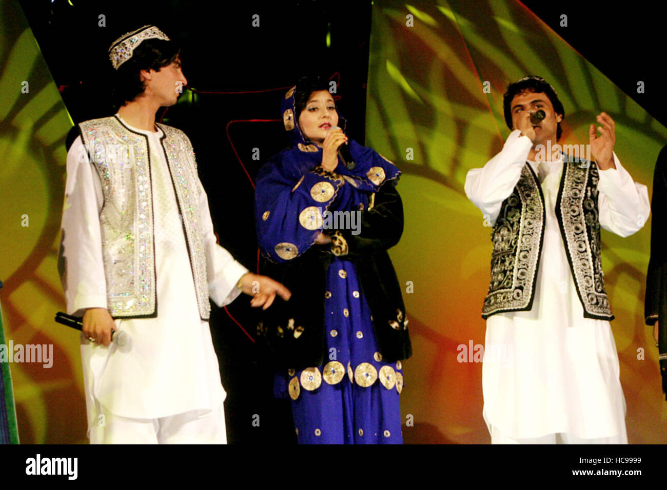 AFGHAN STAR, Rafi Naabzada (left), Lima Sahar (center), 2009 ...