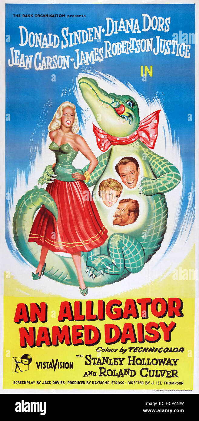 AN ALLIGATOR NAMED DAISY, British poster art, left: Diana Dors; right ...