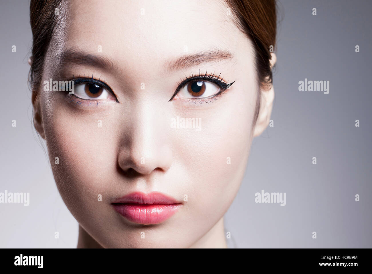 Close up of young Korean woman's face Stock Photo - Alamy