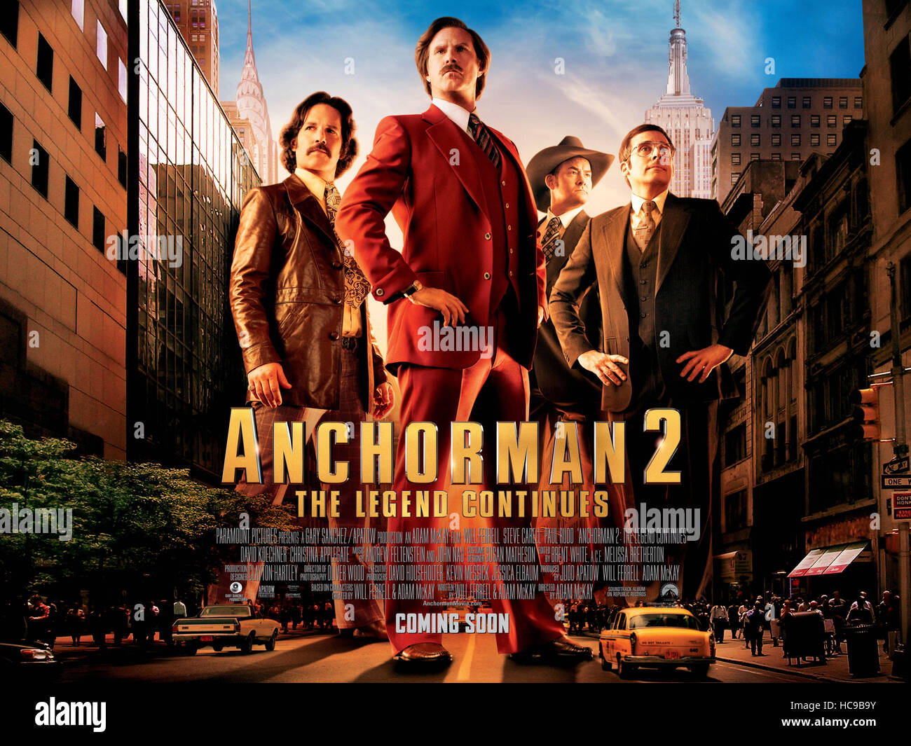 ANCHORMAN 2: THE LEGEND CONTINUES, British poster art, from left: Paul ...