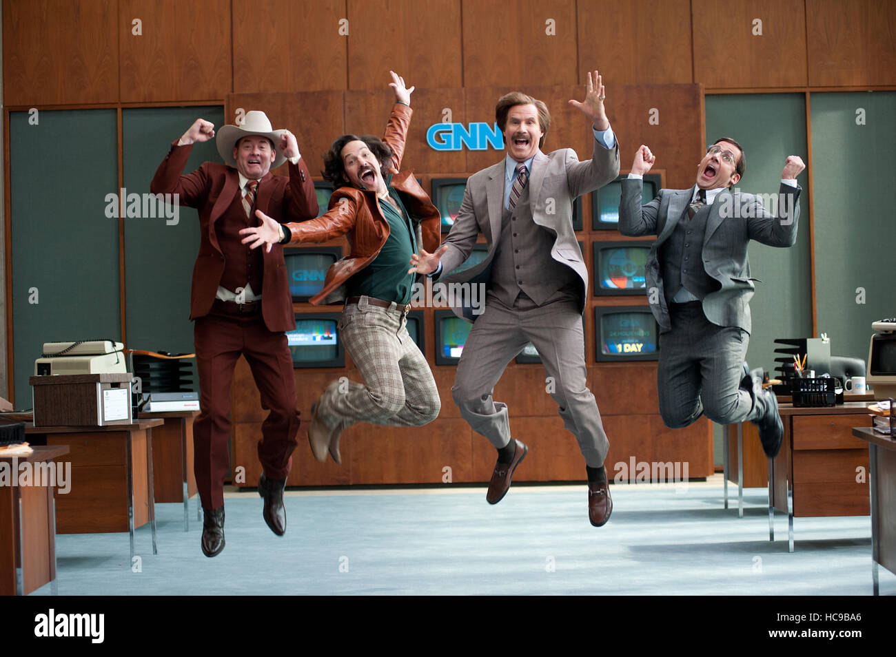 ANCHORMAN 2: THE LEGEND CONTINUES, from left: David Koechner, Paul Rudd ...