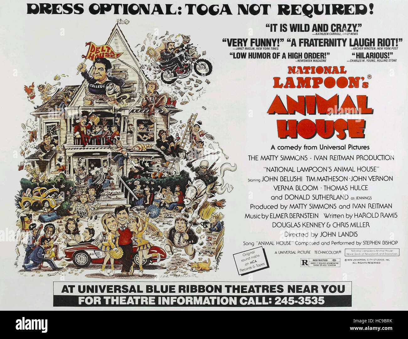 NATIONAL LAMPOON'S ANIMAL HOUSE, (aka ANIMAL HOUSE), poster art, 1978 ...