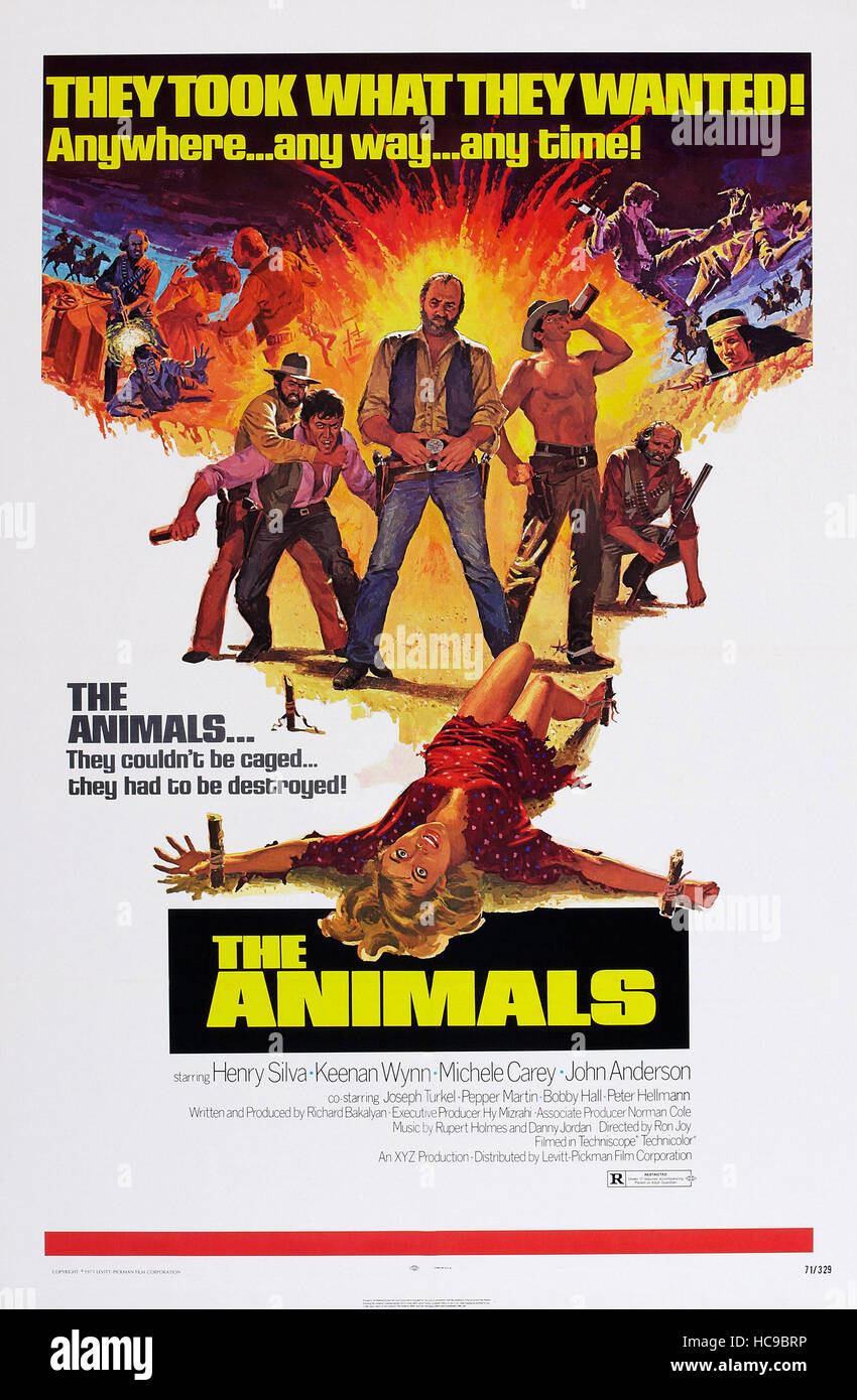 THE ANIMALS, US poster art, center: Keenan Wynn, 1970 Stock Photo - Alamy