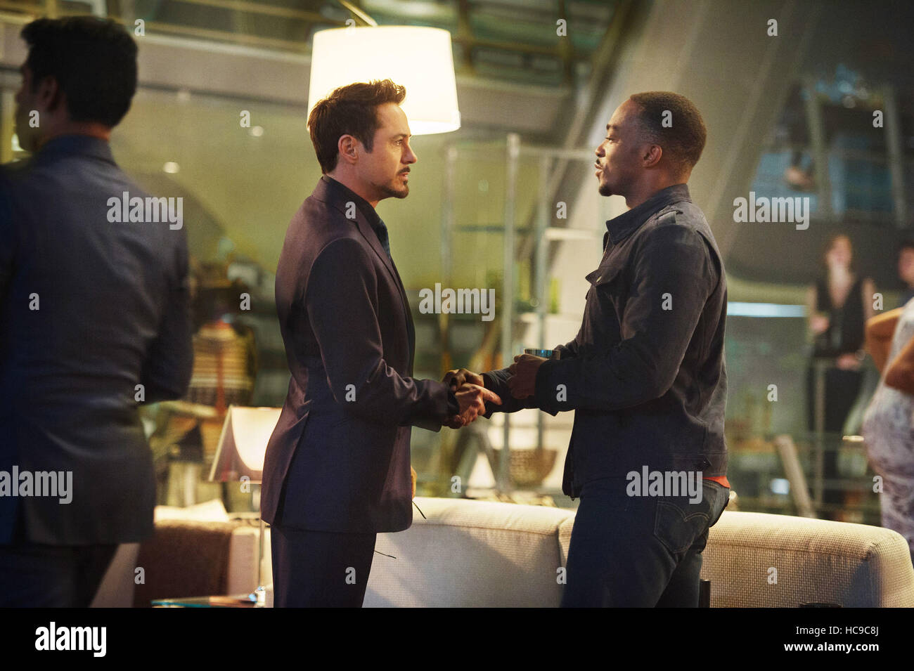 AVENGERS: AGE OF ULTRON, from left: Robert Downey Jr. as Tony Stark ...