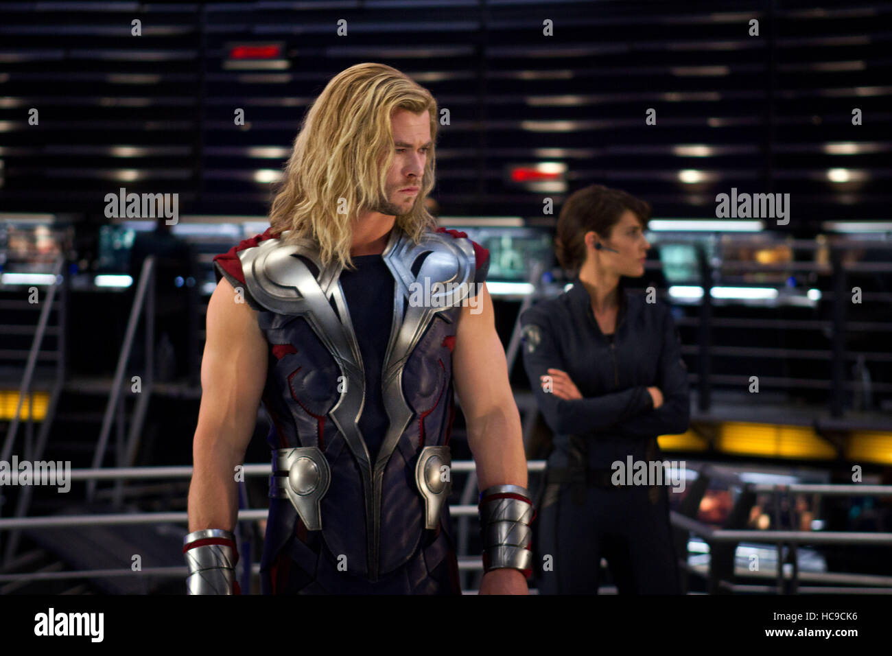 THE AVENGERS, from left: Chris Hemsworth as Thor, Cobie Smulders as ...