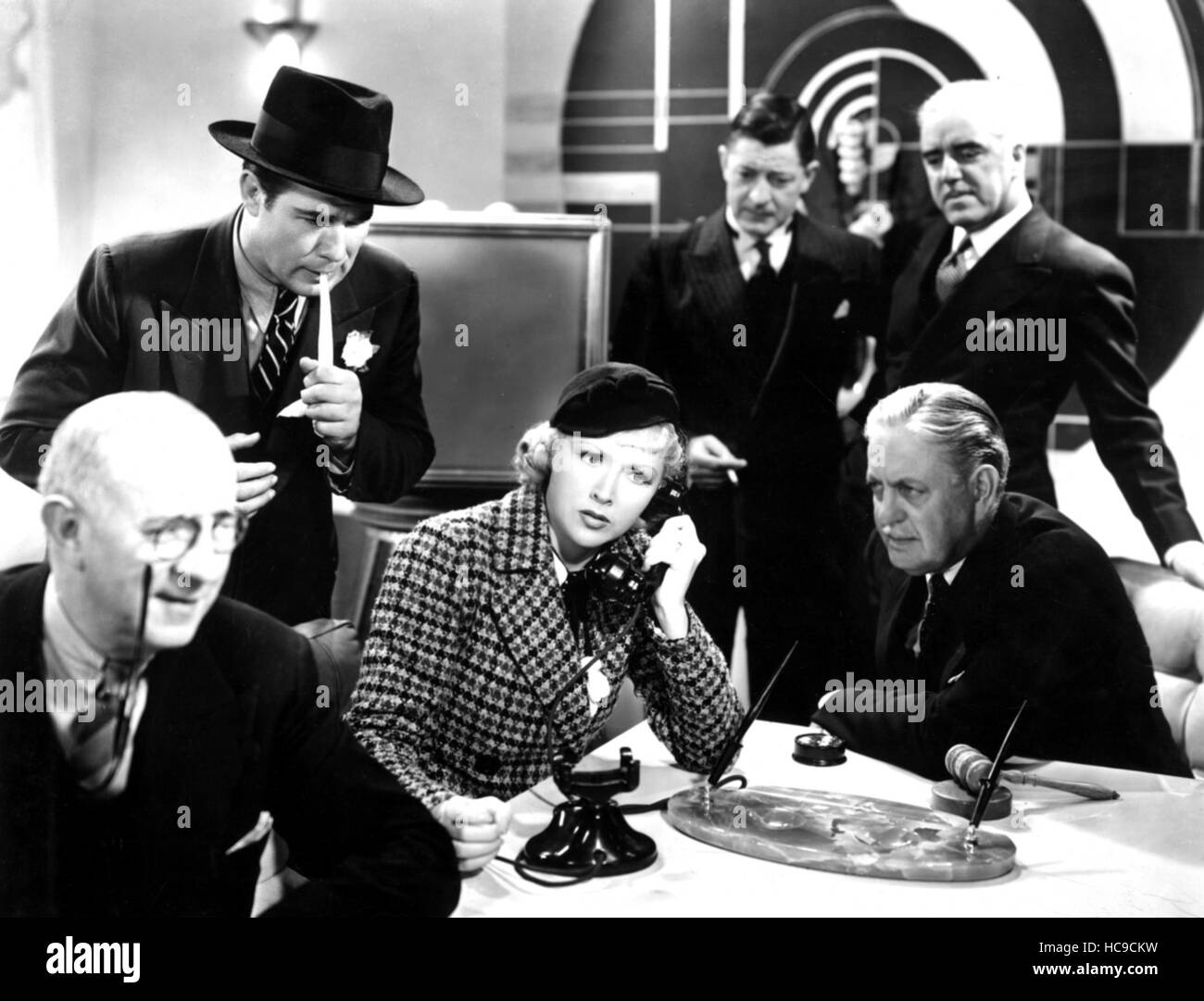 TRAPPED BY TELEVISION, Nat Pendleton (biting handkerchief), Joyce ...