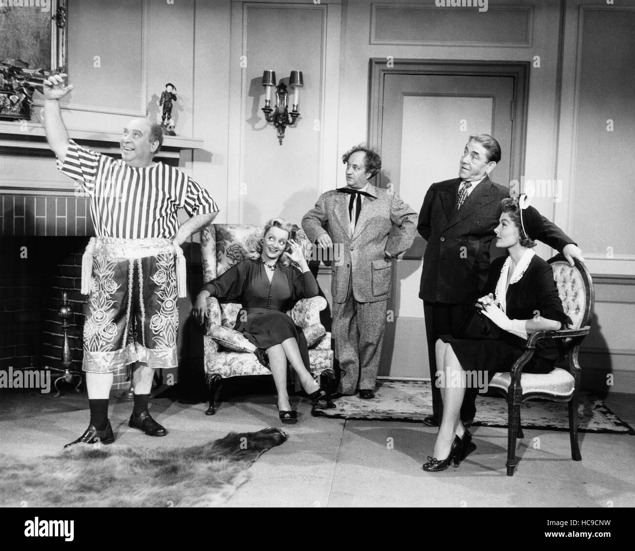 TRIPLE CROSSED, from left, Joe Besser, Connie Cezon, Larry Fine, Moe ...