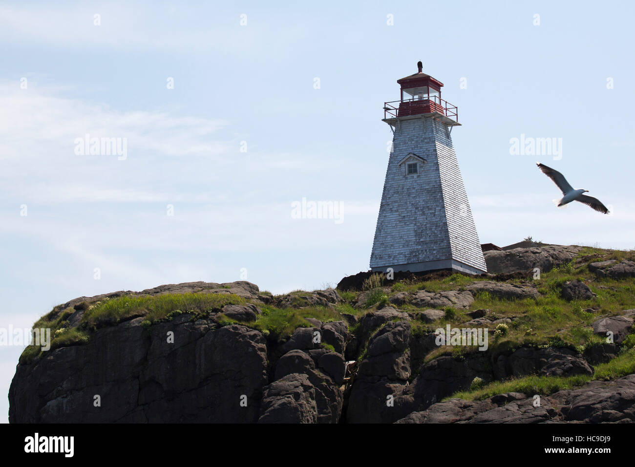 Boar's Head Lighthouse at Digby Neck in Nova Scotia, Canada. The ...
