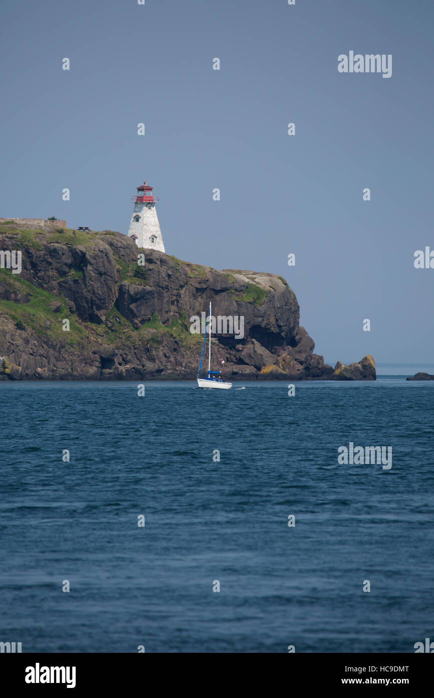 Boar's Head Lighthouse at Digby Neck in Nova Scotia, Canada. The ...
