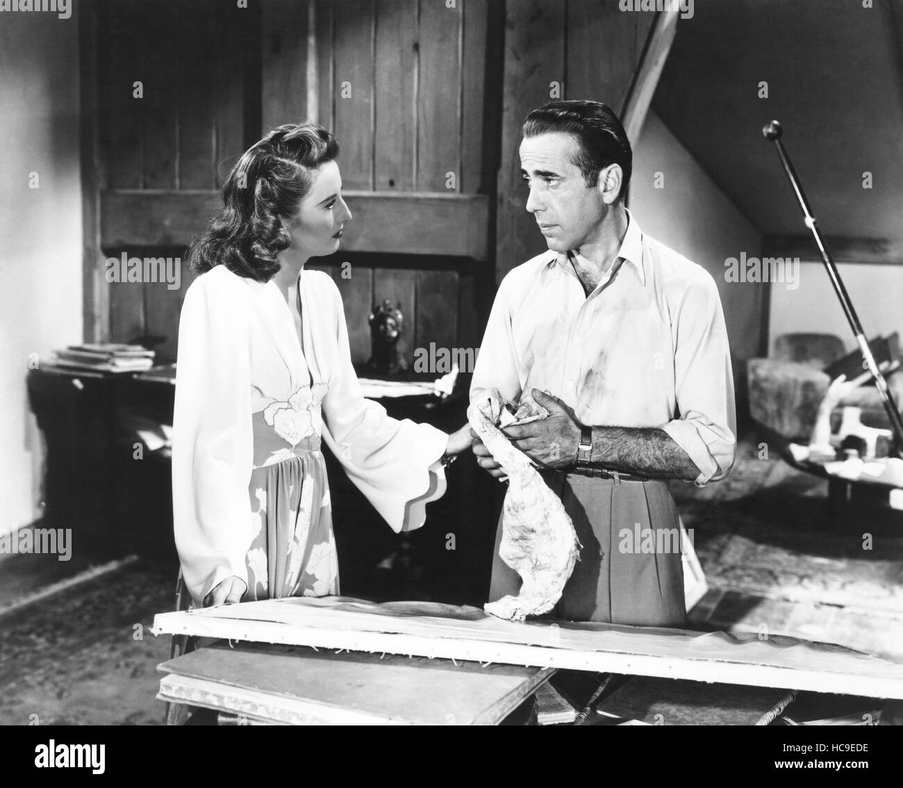 THE TWO MRS. CARROLLS, from left: Barbara Stanwyck, Humphrey Bogart ...