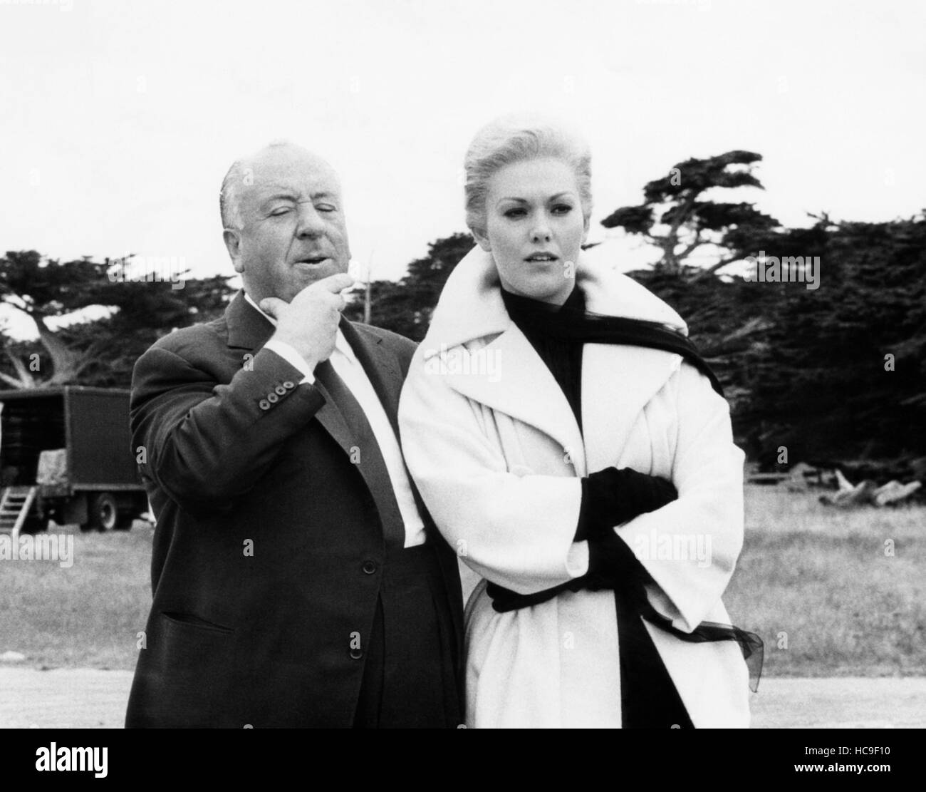 Vertigo Director Alfred Hitchcock Kim Novak Between Scenes 1958