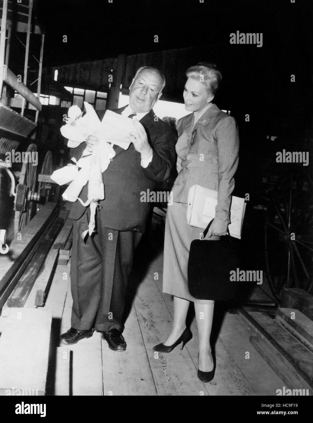 Vertigo Director Alfred Hitchcock Kim Novak Between Scenes 1958