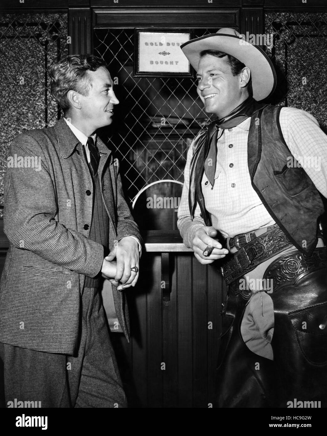 THE VIRGINIAN, director Stuart Gilmore, Joel McCrea, on-set, 1946 Stock ...