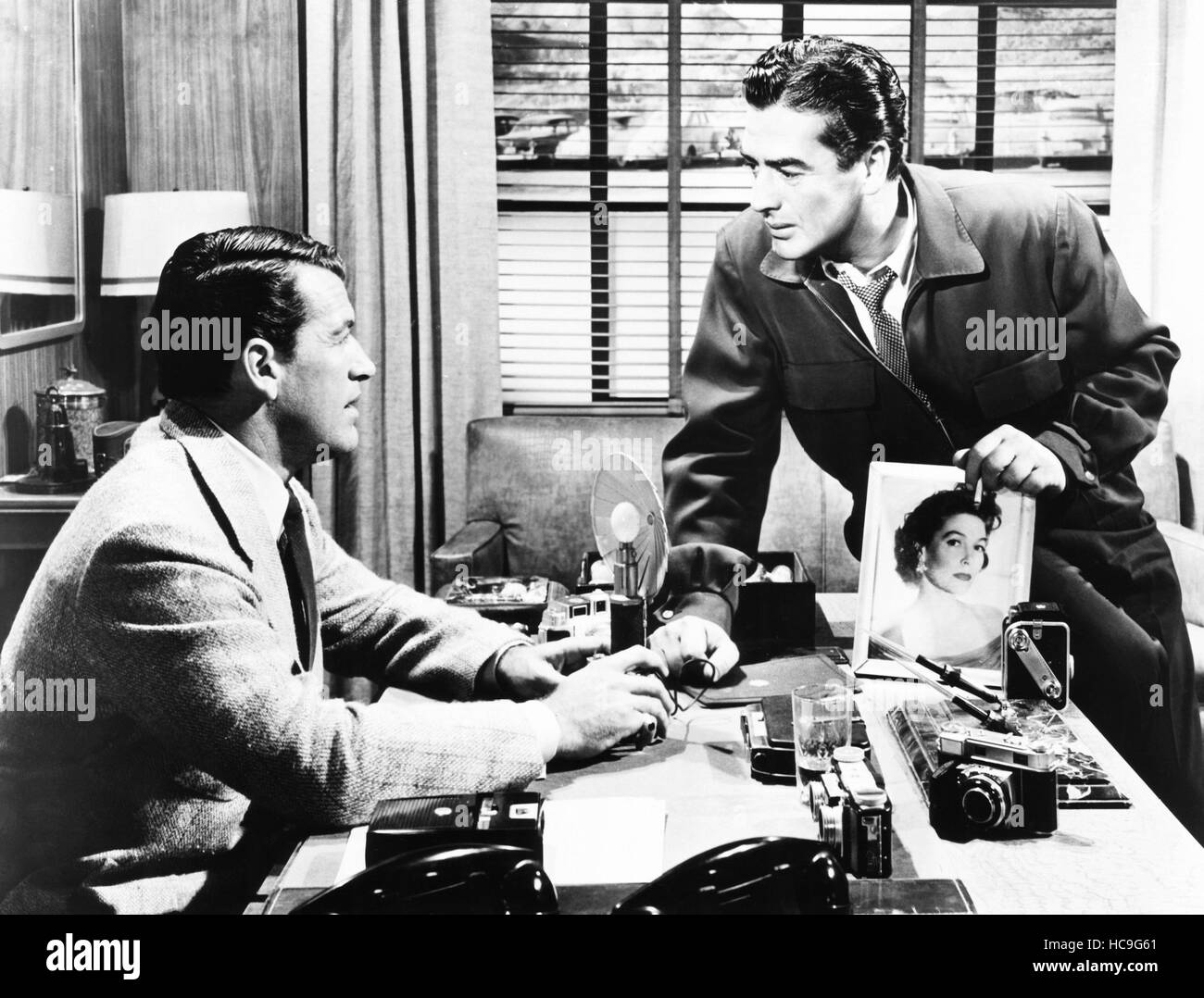 VIOLENT SATURDAY, from left: Richard Egan, Victor Mature, Margaret ...