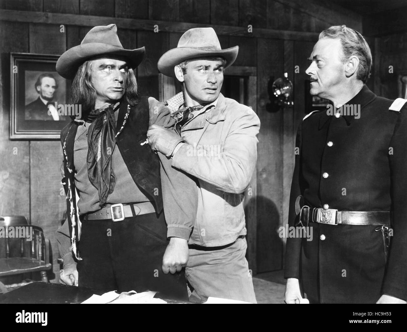 WAR ARROW, from left: Henry Brandon, Jeff Chandler, John McIntire, 1953 ...