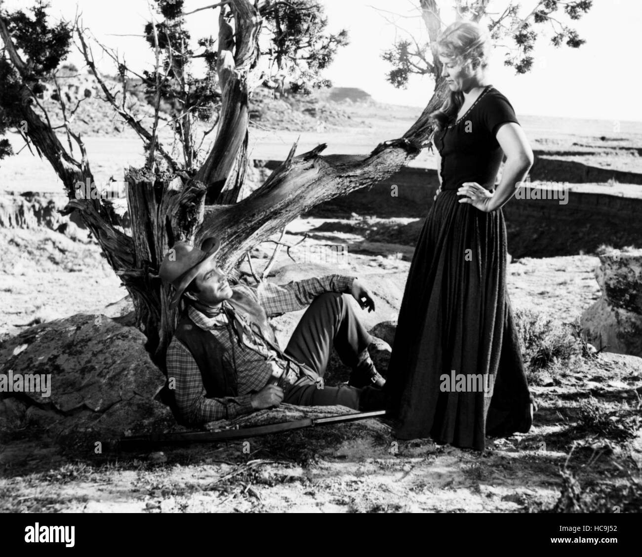 WESTWARD THE WOMEN, from left, Robert Taylor, Denise Darcel, 1951 Stock ...