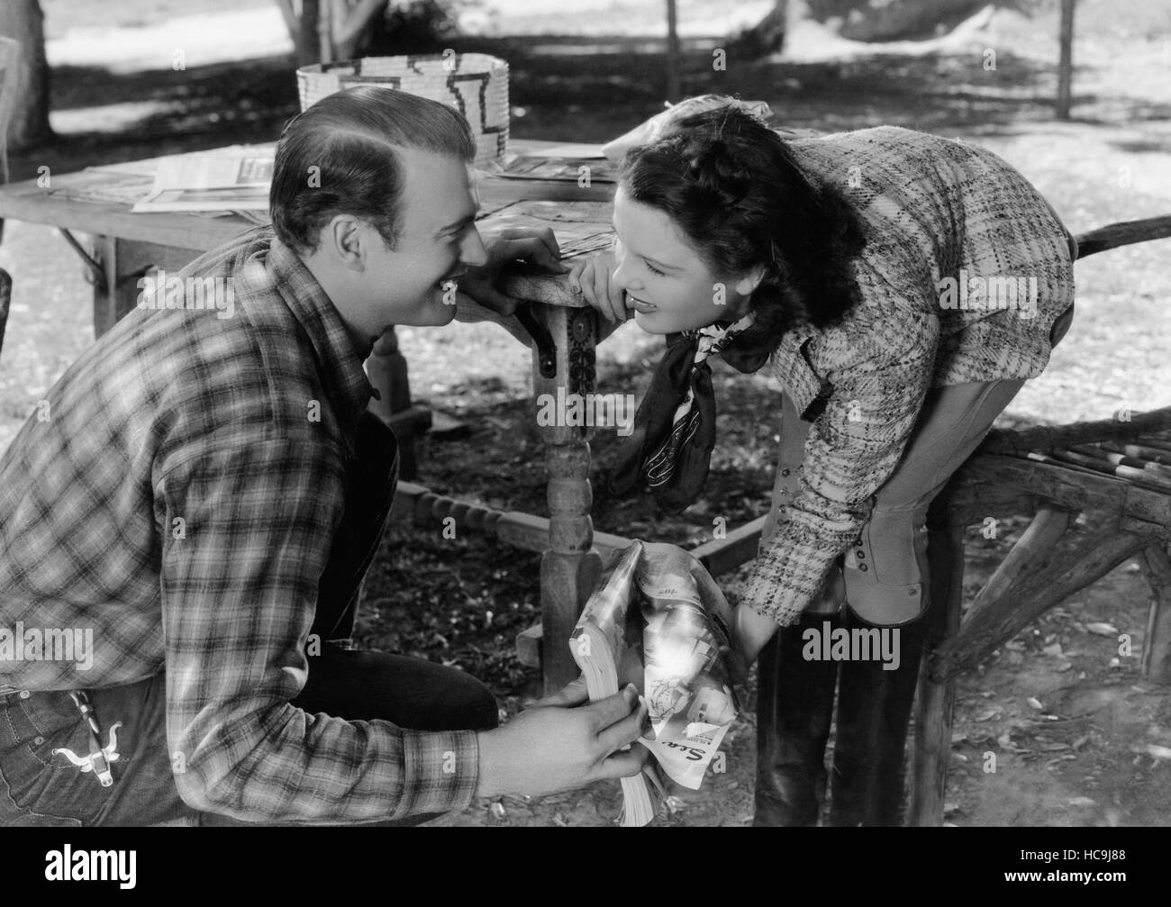 WESTERN TRAILS, from left: John Ridgely, Marjorie Reynolds, 1938 Stock ...