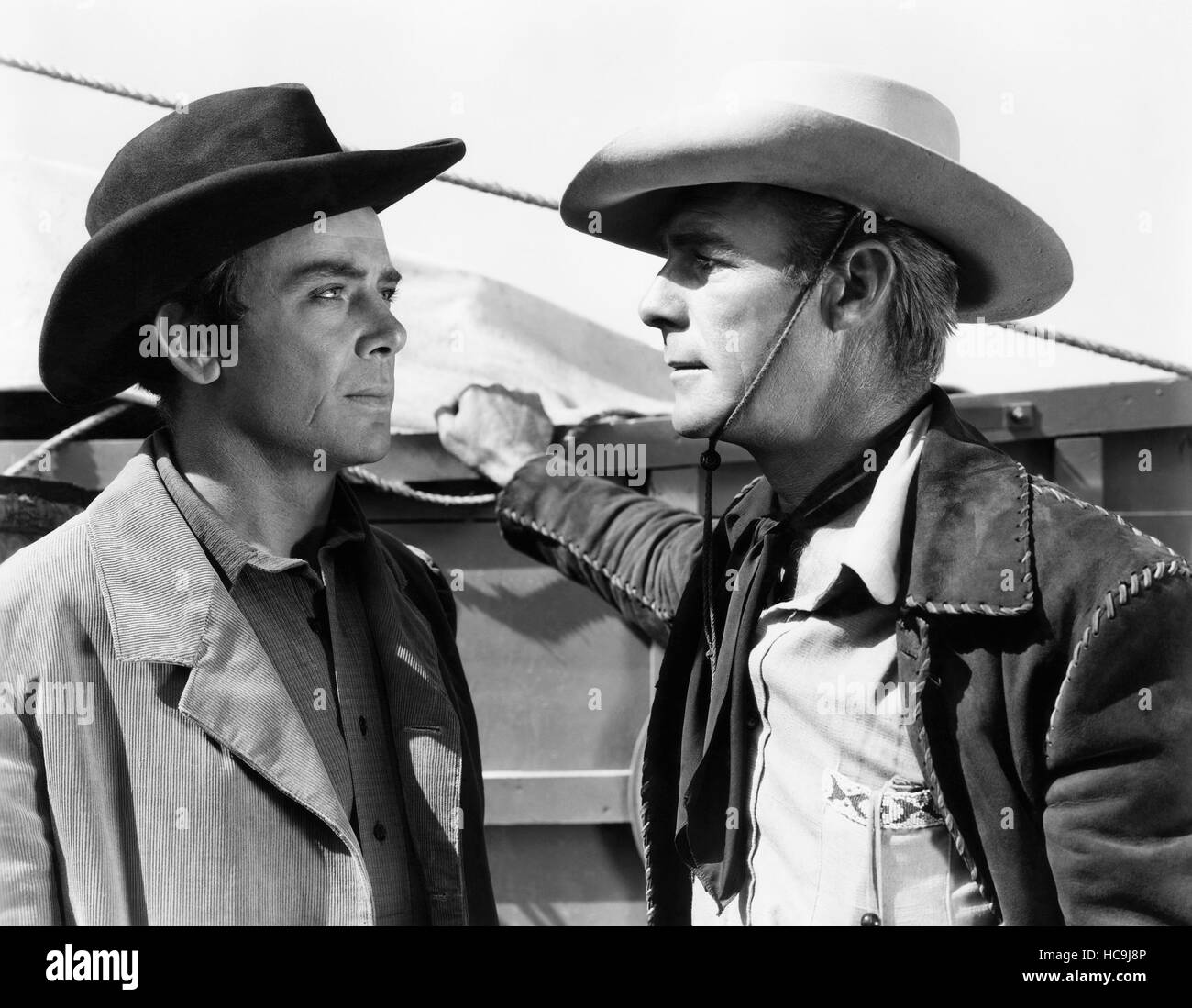 WESTERN UNION, from left, Dean Jagger, Randolph Scott, 1941, TM and copyright ©20th Century Fox ...