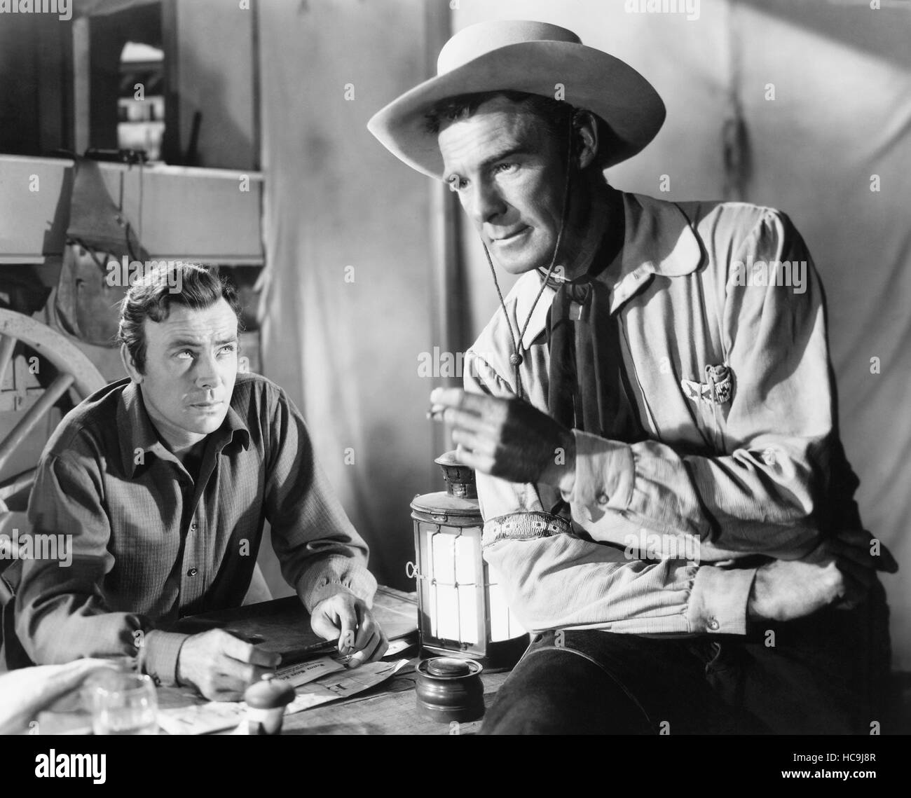 WESTERN UNION, from left, Dean Jagger, Randolph Scott, 1941, TM and copyright ©20th Century Fox ...