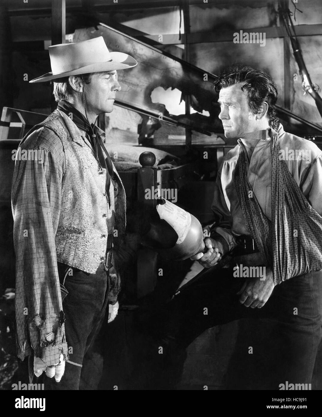 WESTERN UNION, from left, Randolph Scott, Dean Jagger, 1941, TM and copyright ©20th Century Fox ...