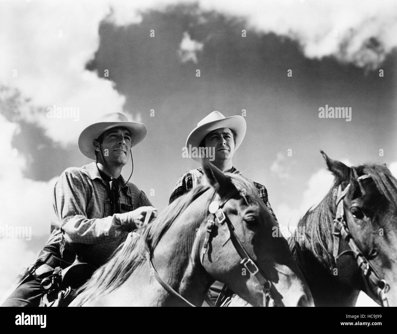 WESTERN UNION, from left, Randolph Scott, Robert Young, 1941, TM and copyright ©20th Century Fox ...