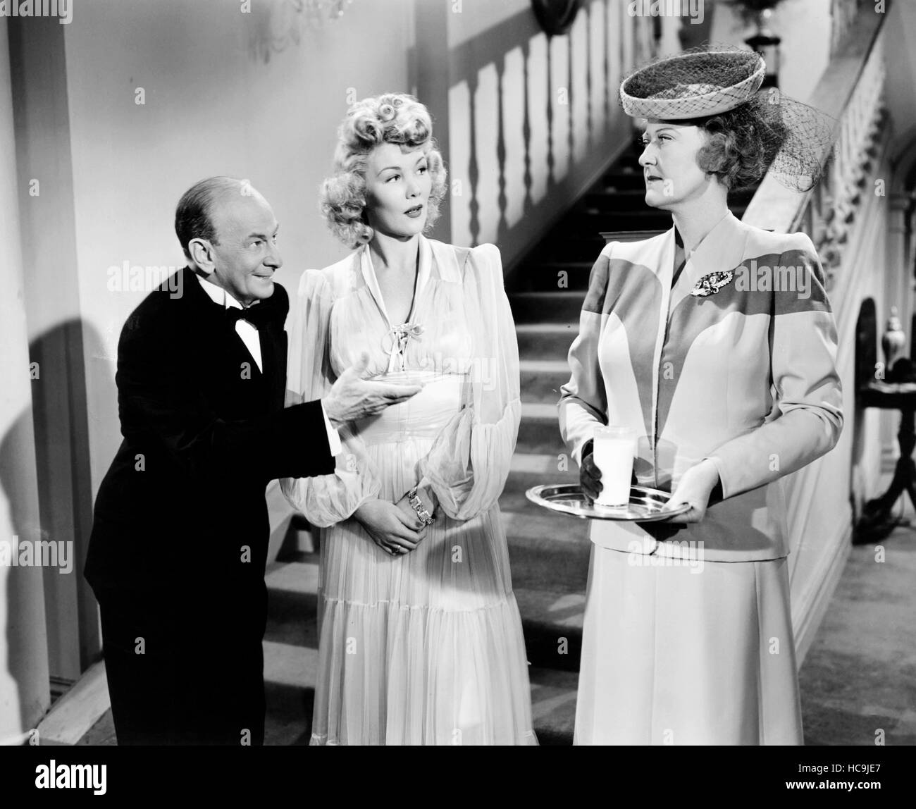 WHAT A BLONDE, from left, Leon Errol, Veda Ann Borg, Lydia Bilbrook ...