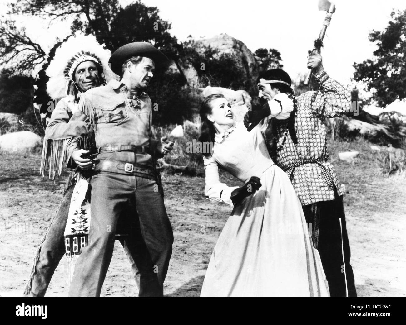 THE WILD DAKOTAS, from left: Iron Eyes Cody, Bill Williams, Coleen Gray ...
