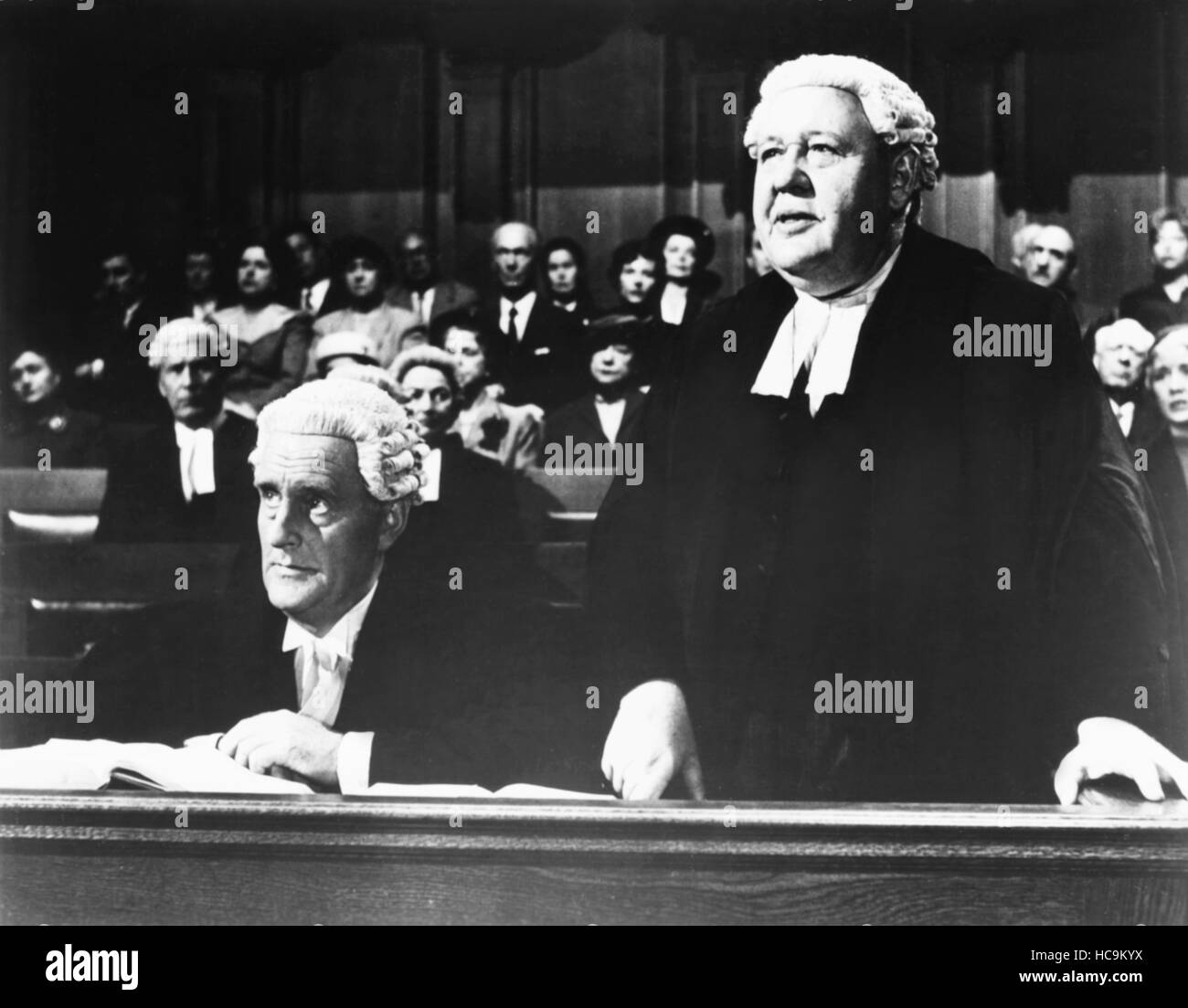 WITNESS FOR THE PROSECUTION, from left: John Williams, Charles Laughton ...