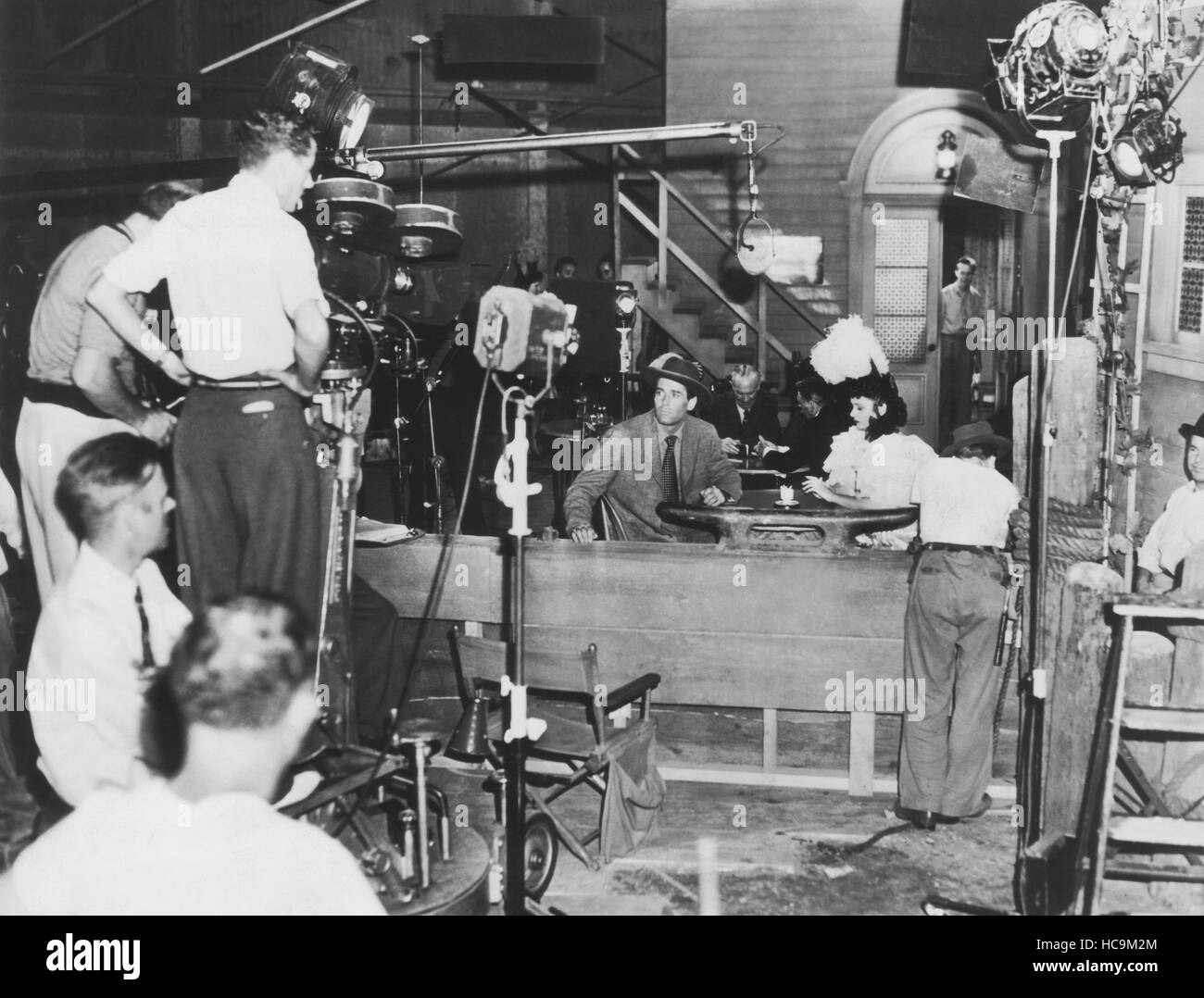 WILD GEESE CALLING, Henry Fonda (seated center) filming on set, 1941 ...