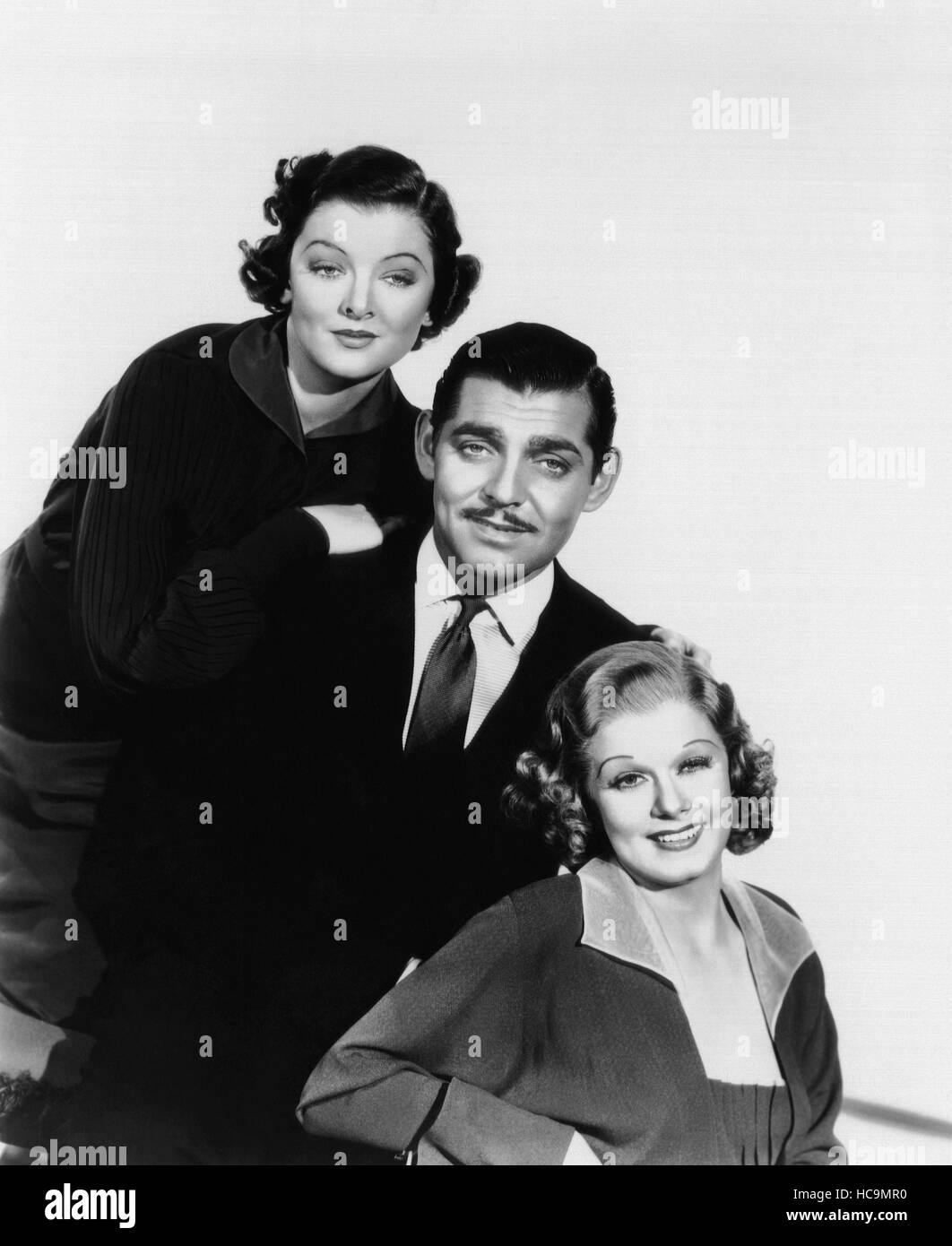WIFE VS. SECRETARY, from top, Myrna Loy, Clark Gable, Jean Harlow, 1936 ...