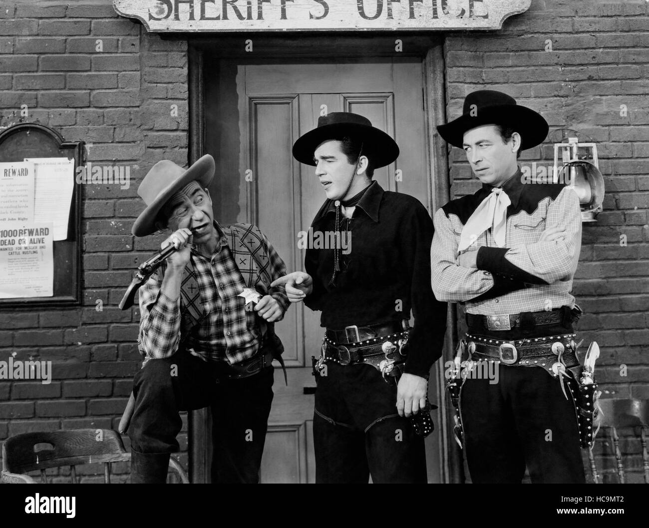 WILD WEST, from left: Roscoe Ates, Lash Larue, Eddie Dean, 1946 Stock ...
