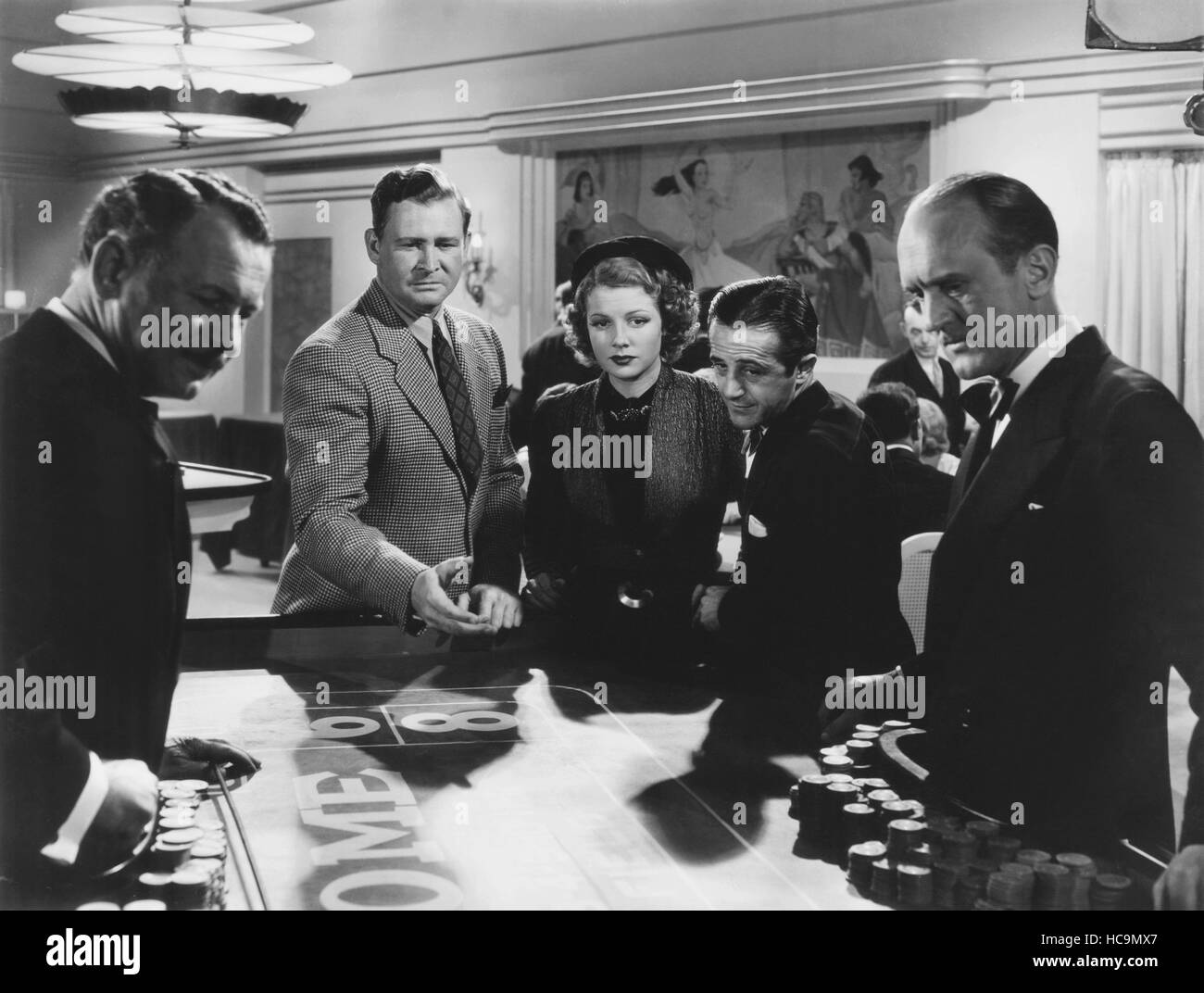 WINE, WOMEN AND HORSES, rear from left: Barton MacLane, Ann Sheridan ...