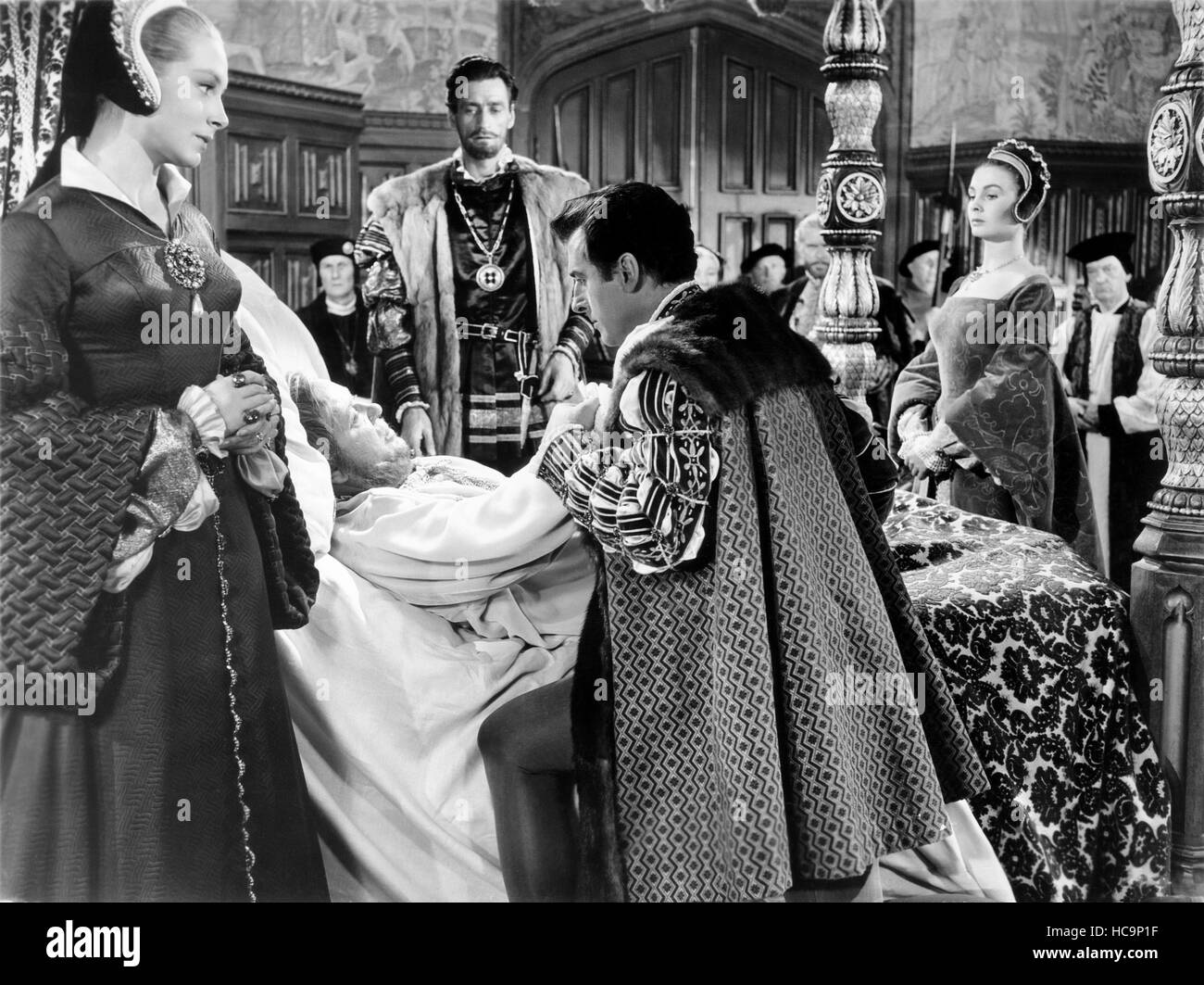 YOUNG BESS, from left, Deborah Kerr, Charles Laughton, Guy Rolfe ...