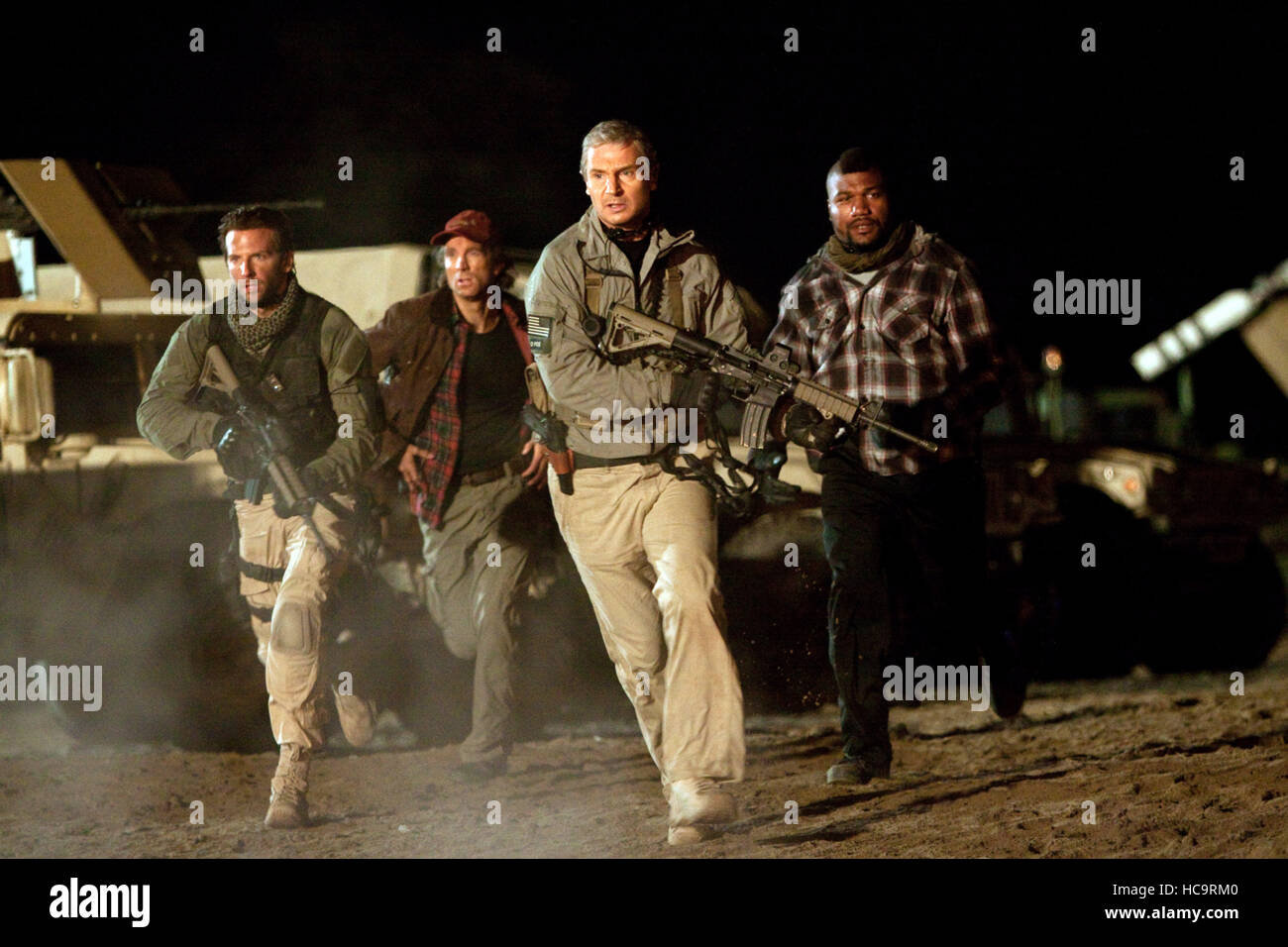 THE A-TEAM, from left: Bradley Cooper, Sharlto Copley, Liam Neeson ...