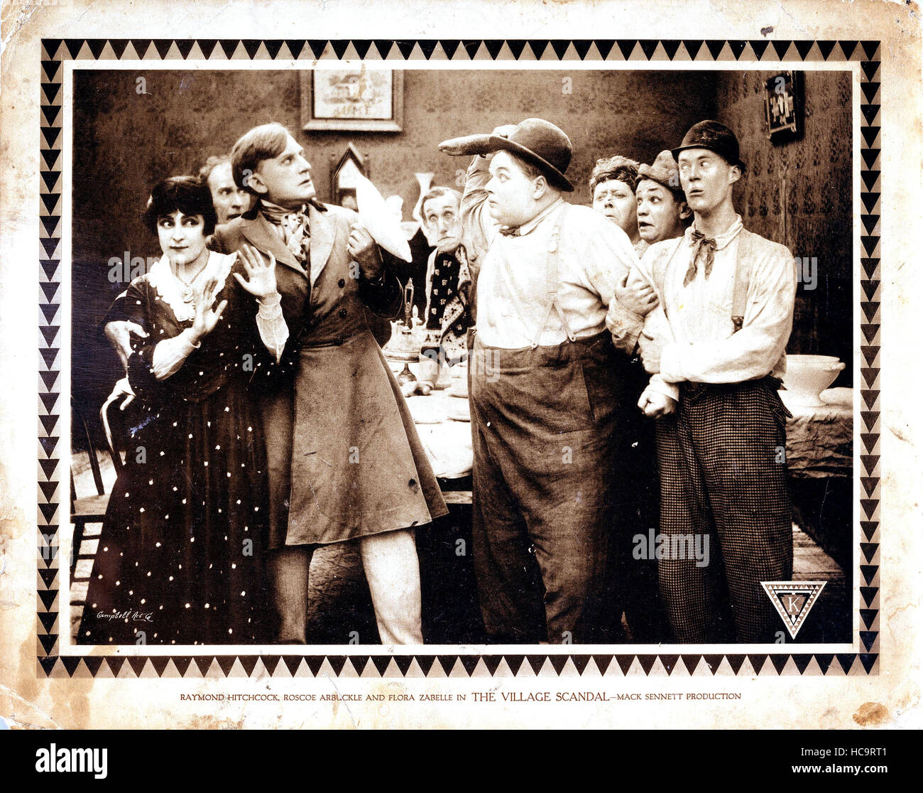 A VILLAGE SCANDAL, lobbycard, from left: Flora Zabelle, Raymond ...