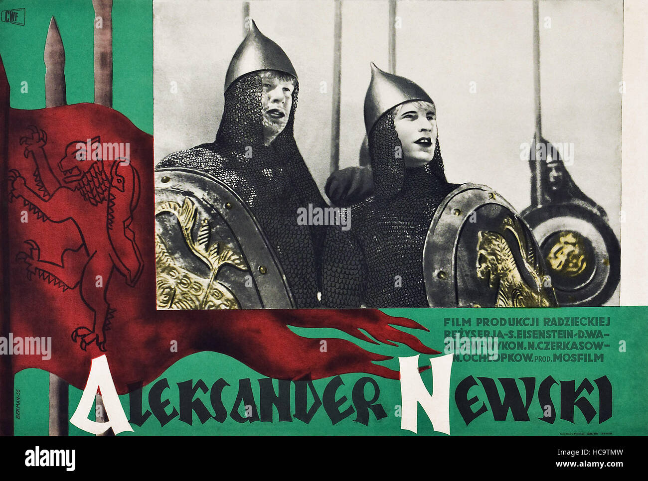 ALEXANDER NEVSKY, (aka ALEXANDER NEWSKI), Polish poster art, 1938 Stock ...