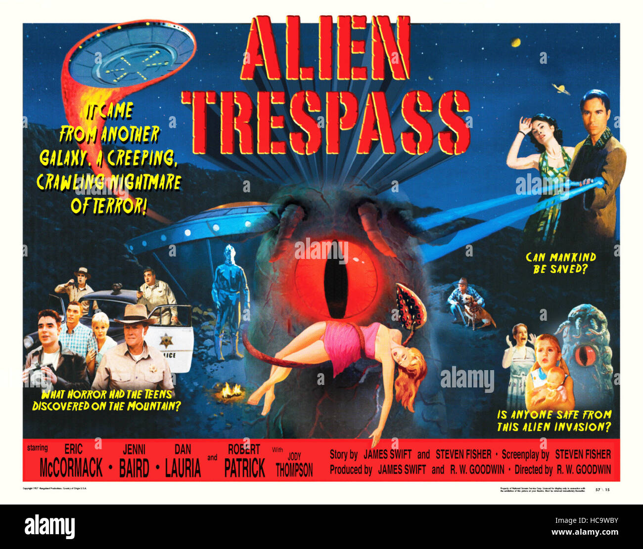 ALIEN TRESPASS, US poster art, Robert Patrick (policeman, front), Dan ...