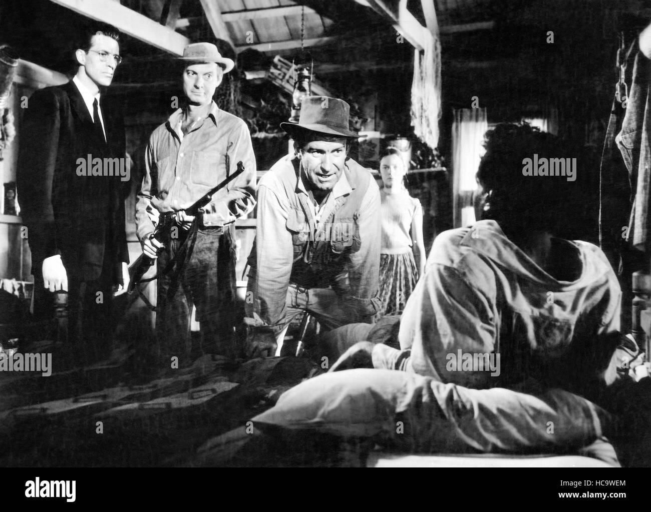 THE YOUNG ONE, from left: Claudio Brook, Zachary Scott, Crahan Denton ...