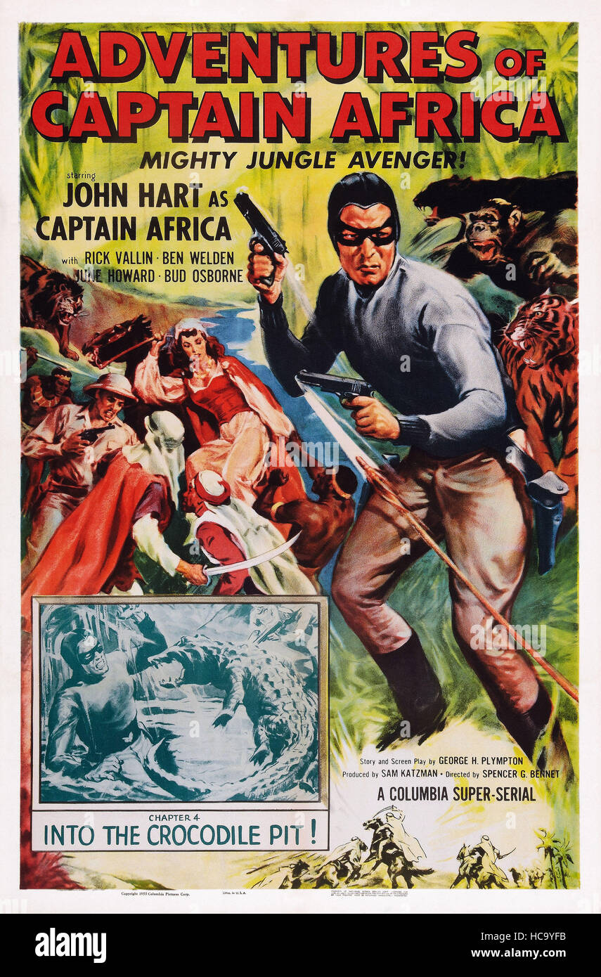 ADVENTURES OF CAPTAIN AFRICA, MIGHTY JUNGLE AVENGER!, US poster art ...